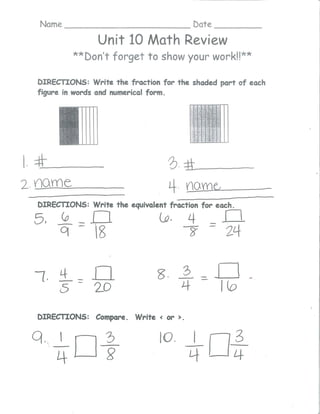 Unit 10 Math Review | PDF