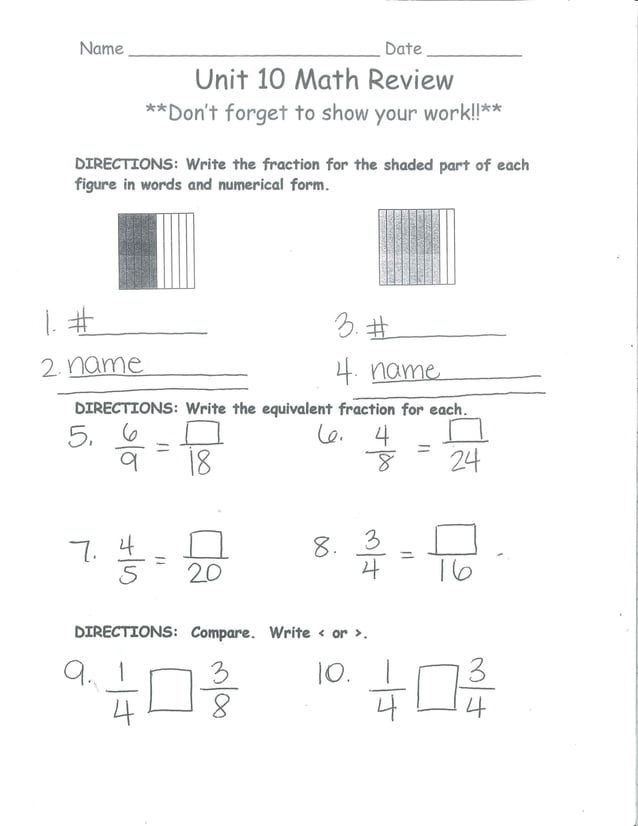 Unit 10 Math Review | PDF