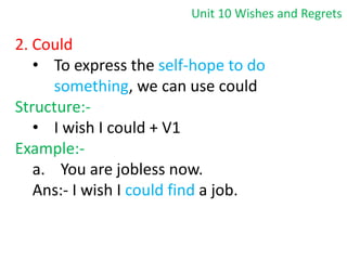 Wishes and Regrets | PPTX