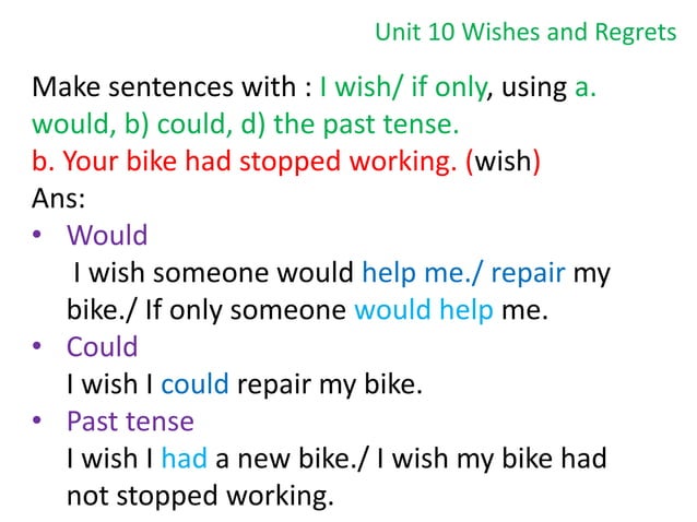Wishes and Regrets | PPTX