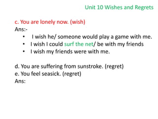 Wishes and Regrets | PPTX