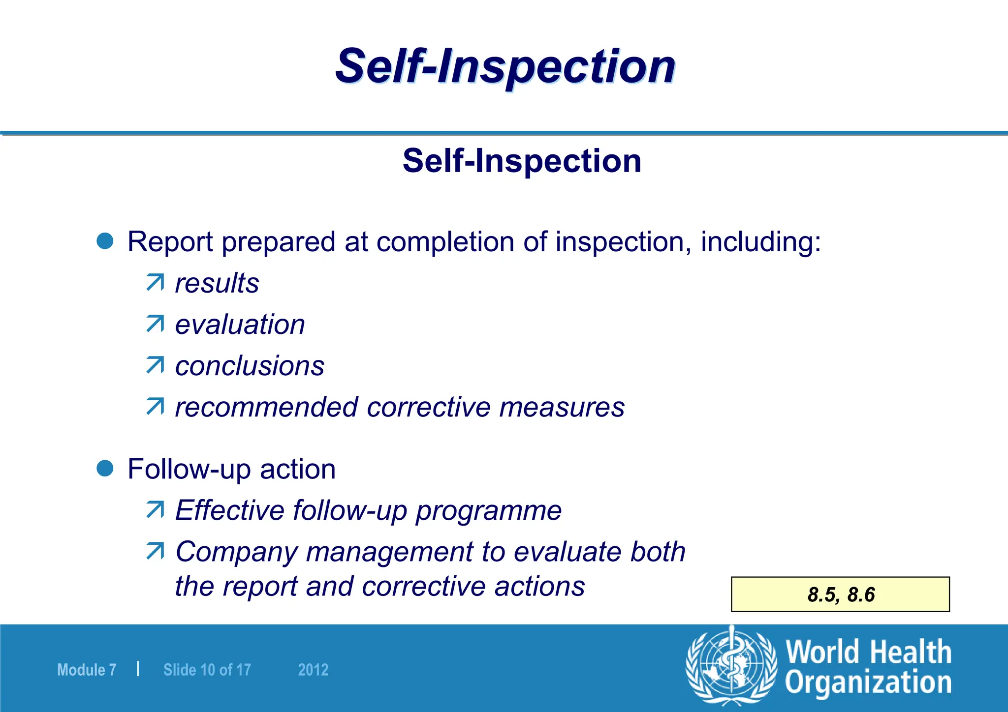 UNIT 10 Self-Inspection and quality audits.ppt