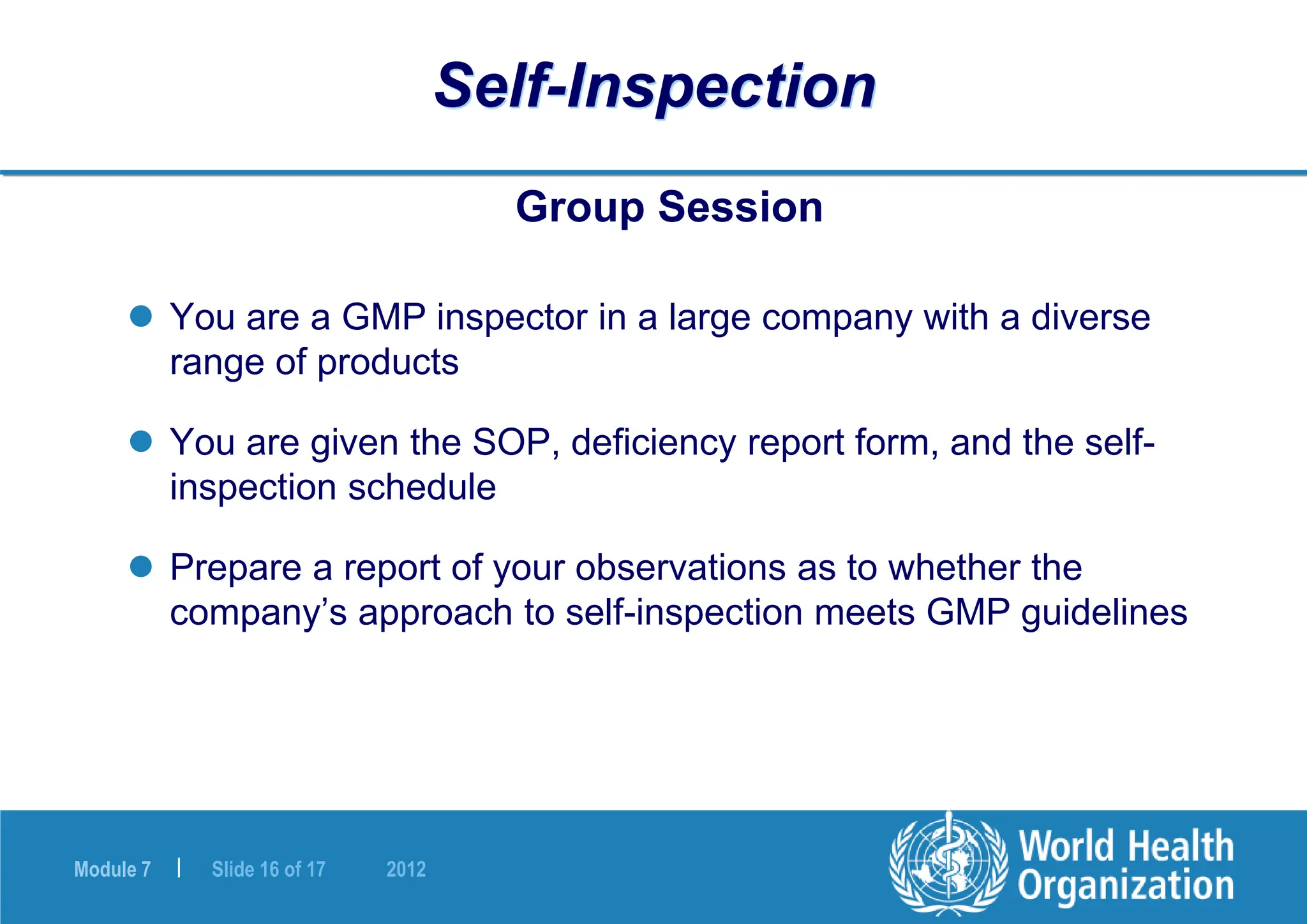 UNIT 10 Self-Inspection and quality audits.ppt