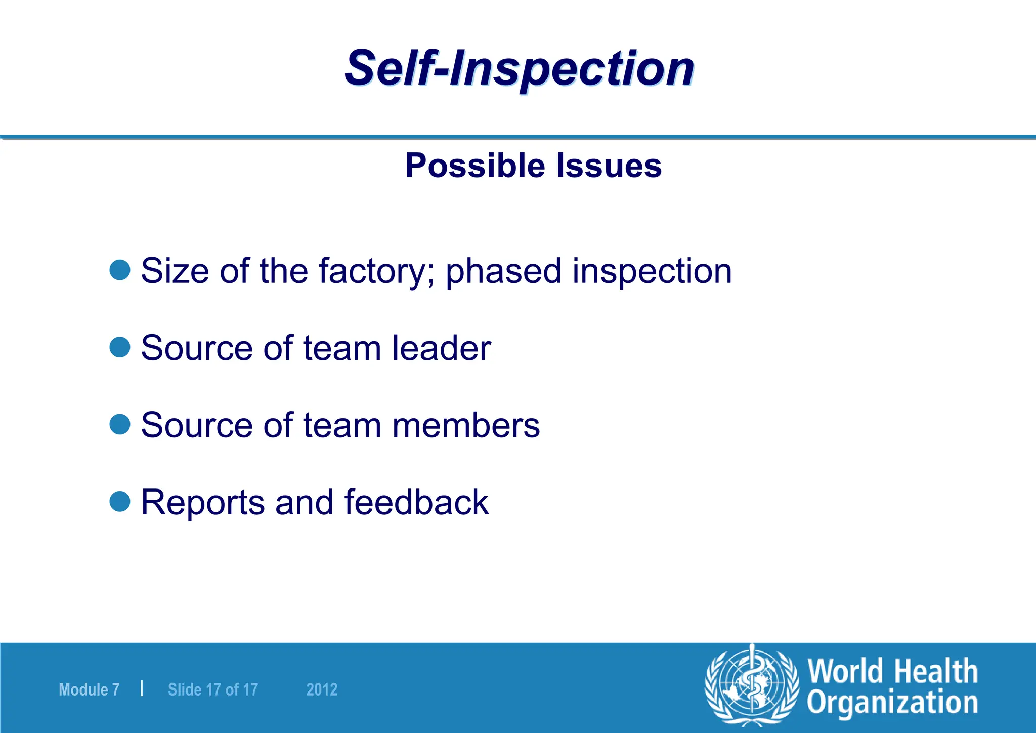 UNIT 10 Self-Inspection and quality audits.ppt