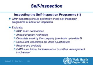 UNIT 10 Self-Inspection and quality audits.ppt