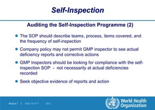 UNIT 10 Self-Inspection and quality audits.ppt