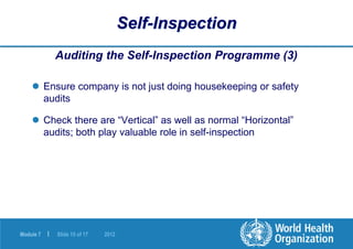 UNIT 10 Self-Inspection and quality audits.ppt