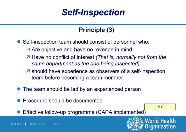 UNIT 10 Self-Inspection and quality audits.ppt | Business | Business ...