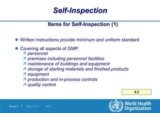 UNIT 10 Self-Inspection and quality audits.ppt