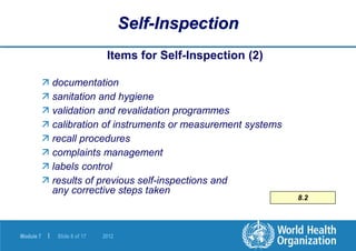 UNIT 10 Self-Inspection and quality audits.ppt