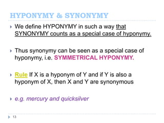 Unit 10 Sense Relations (1) | PPTX