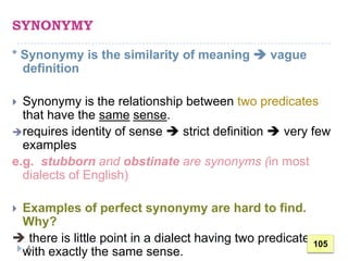 Unit 10 Sense Relations (1) | PPTX