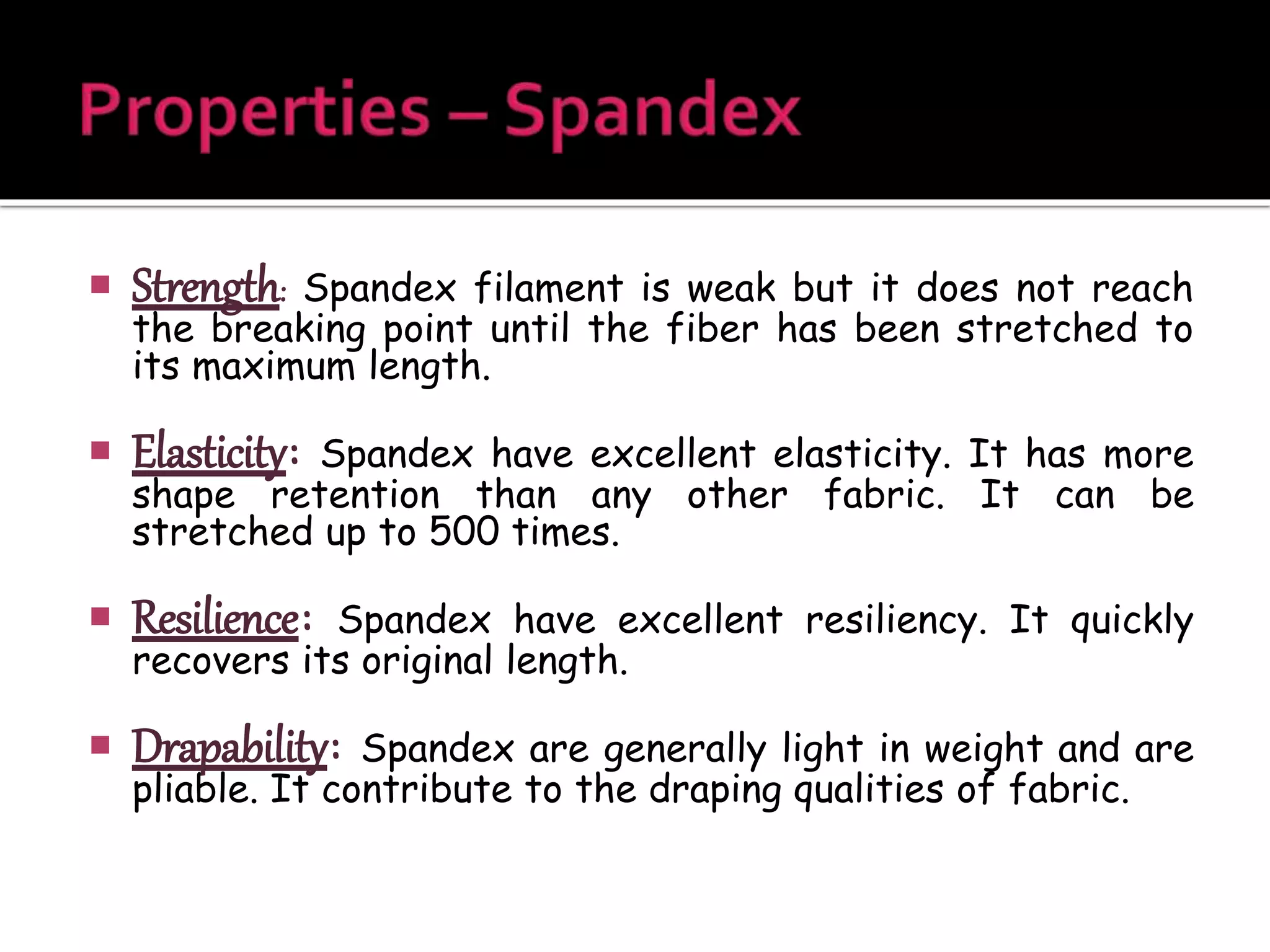 Man Made Rubber FIber Spandex | PPT