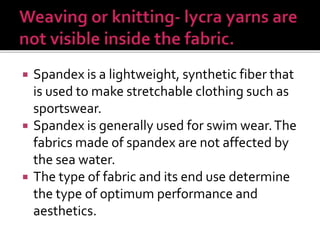 Man Made Rubber FIber Spandex | PPT