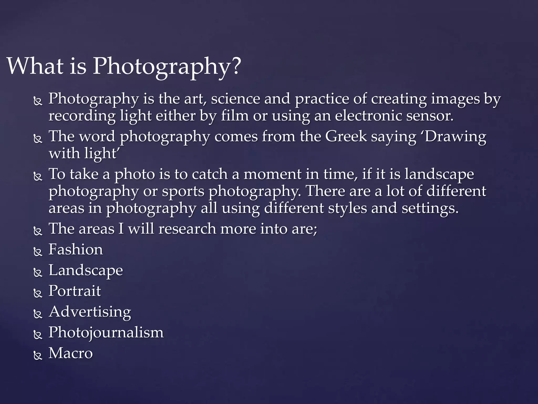 Types of Photogrpahy | PPT