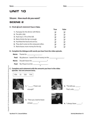 Unit 10 tv_activity_worksheets | PDF