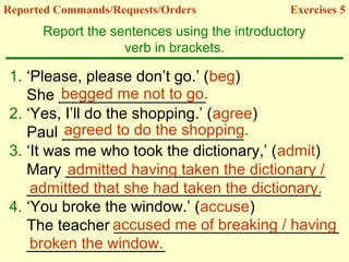 Unit 11 reported speech | PPT