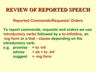 Unit 11 reported speech | PPT