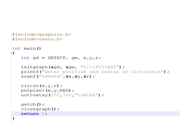 Graphics in C programming