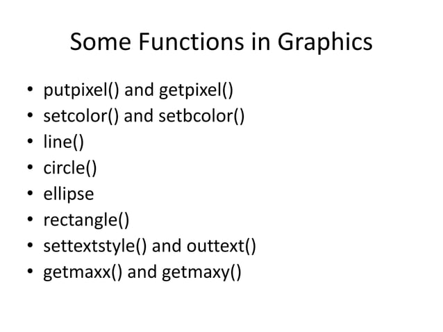 Graphics in C programming