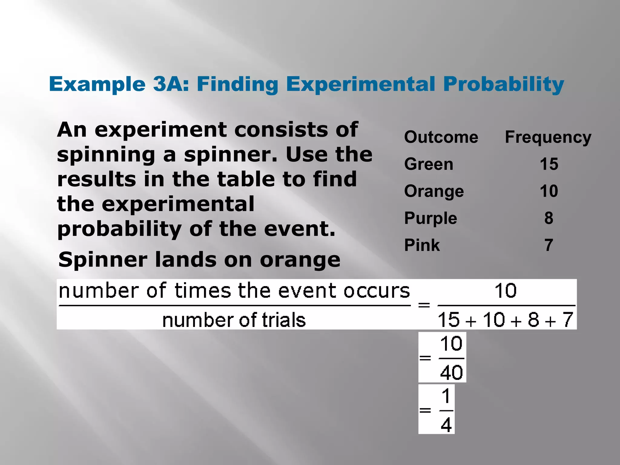 Unit 11.2 experimental probability | PPT