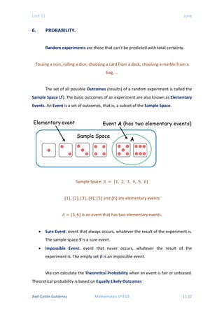 1 ESO - UNIT 11 - GRAPHS AND TABLES. PROBABILITY. | PDF