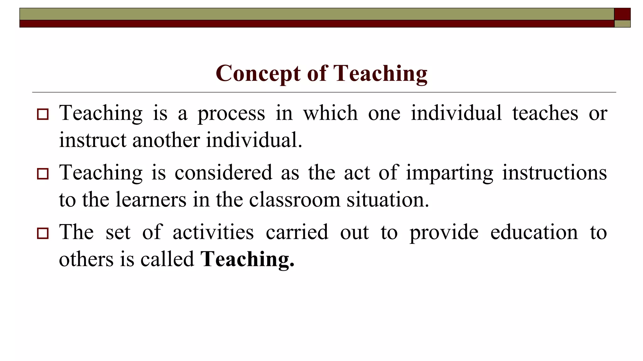 INTRODUCTION TO TEACHING | PPTX | Professional School | Postgraduate ...