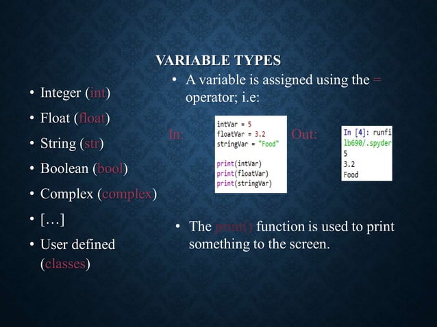 Ppt Notes For Python Language Variable Data Types Ppt Free Download