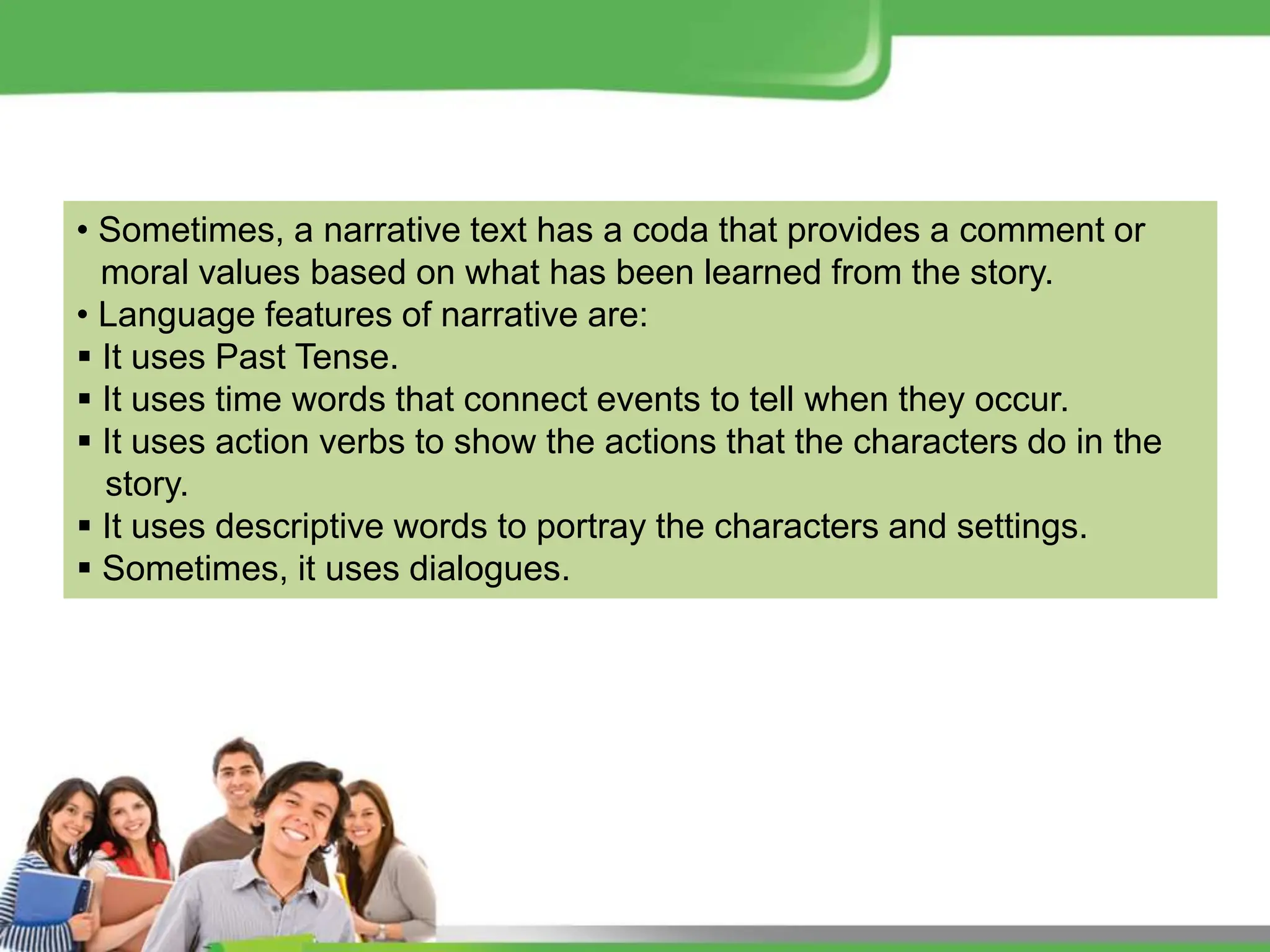 Narrative Text, Giving Instruction, direct & indirect speech | PPT