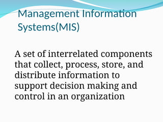 Management information system for commerce | PPT
