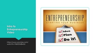 Unit 1 – Entrepreneurship Basics: Introduction to Business & Startups ...