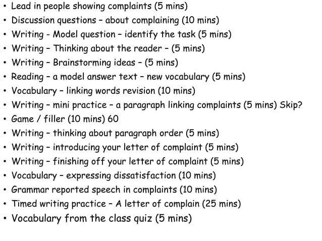 Unit 11 - Making a complaint (writing skills).pptx