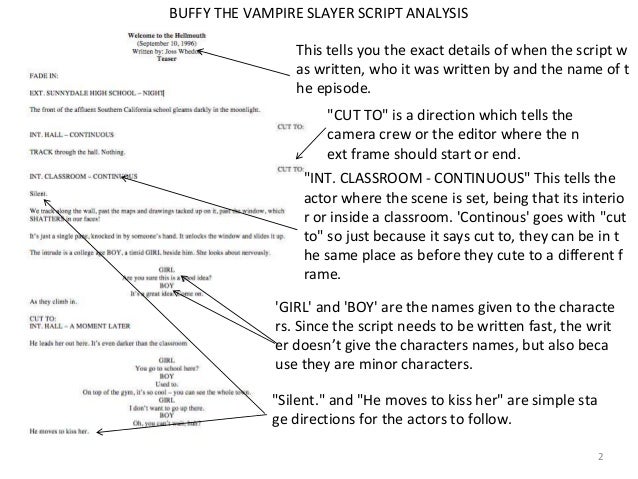 Unit 11 script analysis lo1