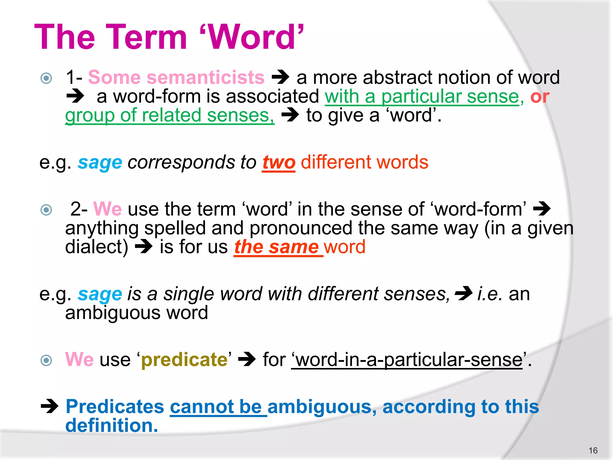 Unit 11 Sense Relations (2) | PPTX