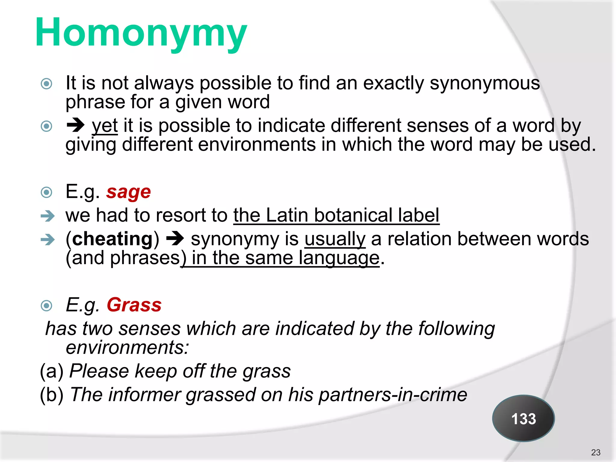 Unit 11 Sense Relations (2) | PPTX