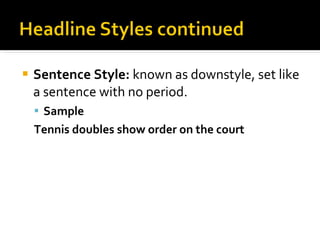 Unit 11 The Headline | PPT
