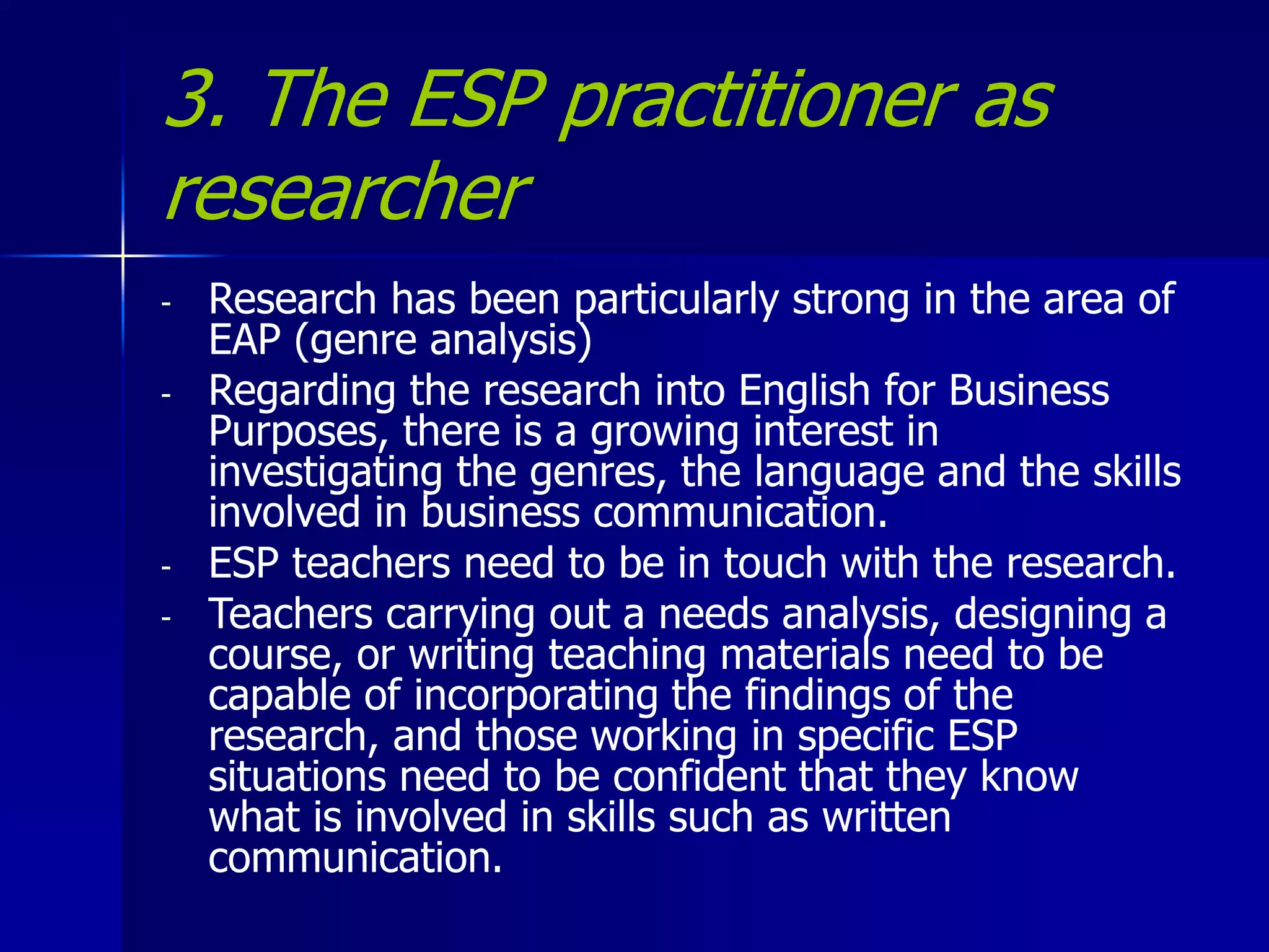 THE ROLES OF ESP TEACHERS | PPT
