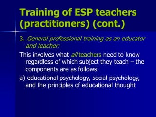 THE ROLES OF ESP TEACHERS | PPT