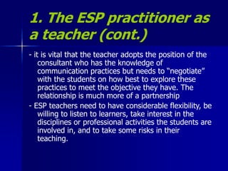 THE ROLES OF ESP TEACHERS | PPT