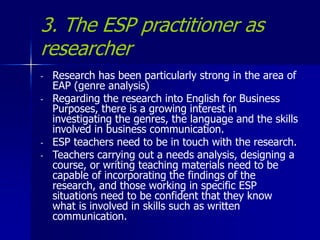 THE ROLES OF ESP TEACHERS | PPT