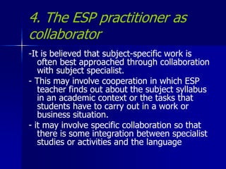 THE ROLES OF ESP TEACHERS | PPT