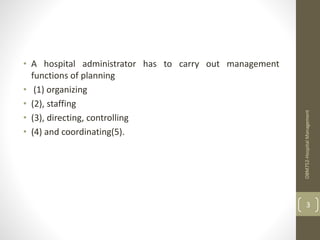 HOSPITAL MANAGEMENT | PPTX