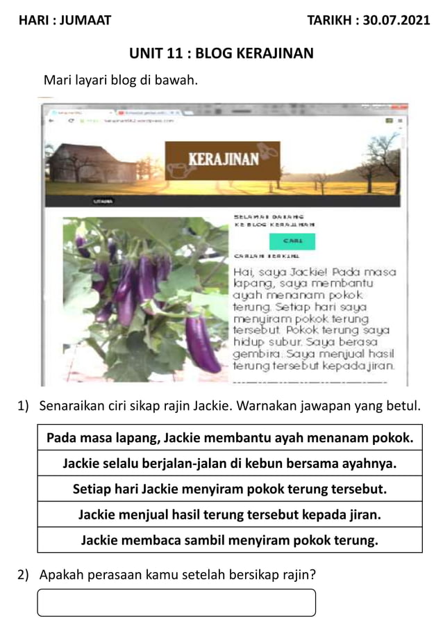 UNIT 11 BLOG KERAJINAN | PPTX