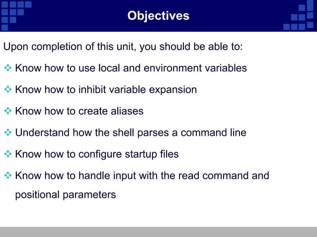 Unit 11 Configuring The Bash Shell Shell Script Ppt