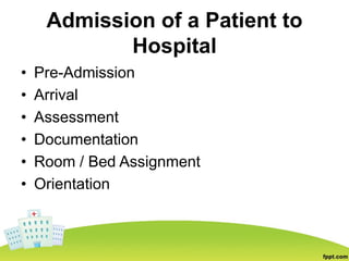 PROCESS OF HOSPITALIZATION.............. | PPT