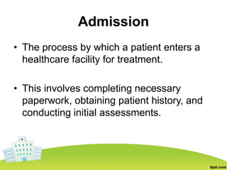 PROCESS OF HOSPITALIZATION.............. | PPT