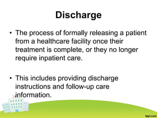 PROCESS OF HOSPITALIZATION.............. | PPT