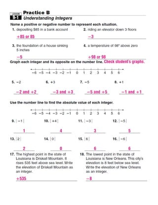 Unit 11 lesson 1 understanding integers & absolute value | DOCX