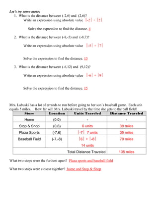 Unit 11 lesson 5 distance in coordinate plane | DOC