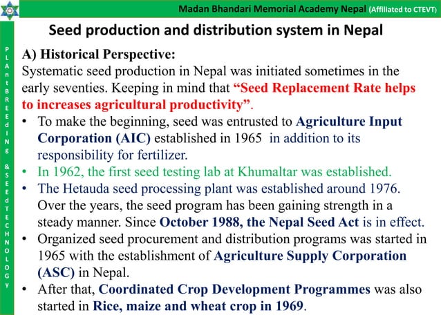 Unit 11 Seed Quality Control.pptx | Agriculture | Industries